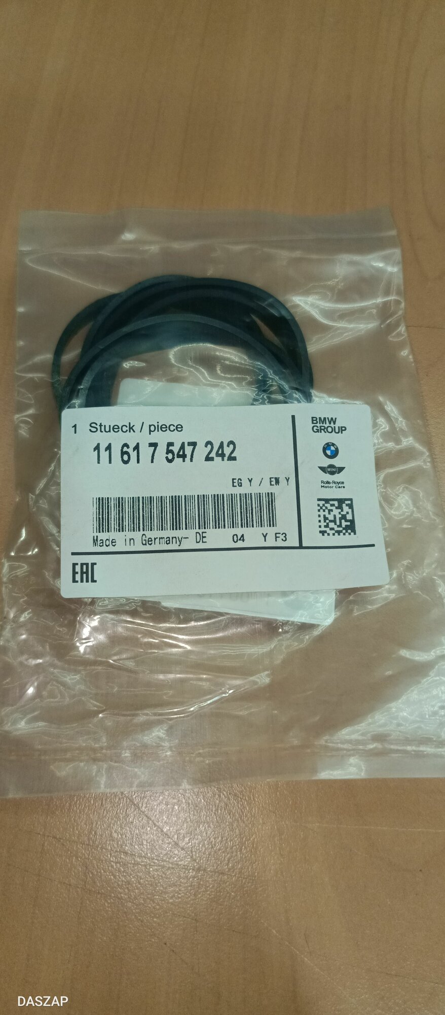 BMW комплект прокладок (6шт) впускного коллектора арт. 11617547242. 1шт