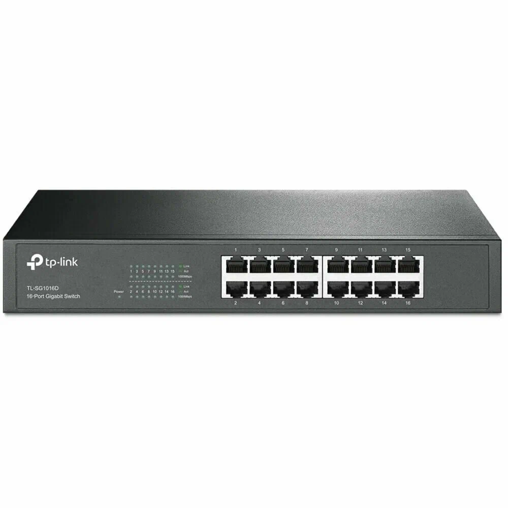 Коммутатор TP-LINK TL-SF1016DS неуправляемый, порты 16x10/100BASE-TX