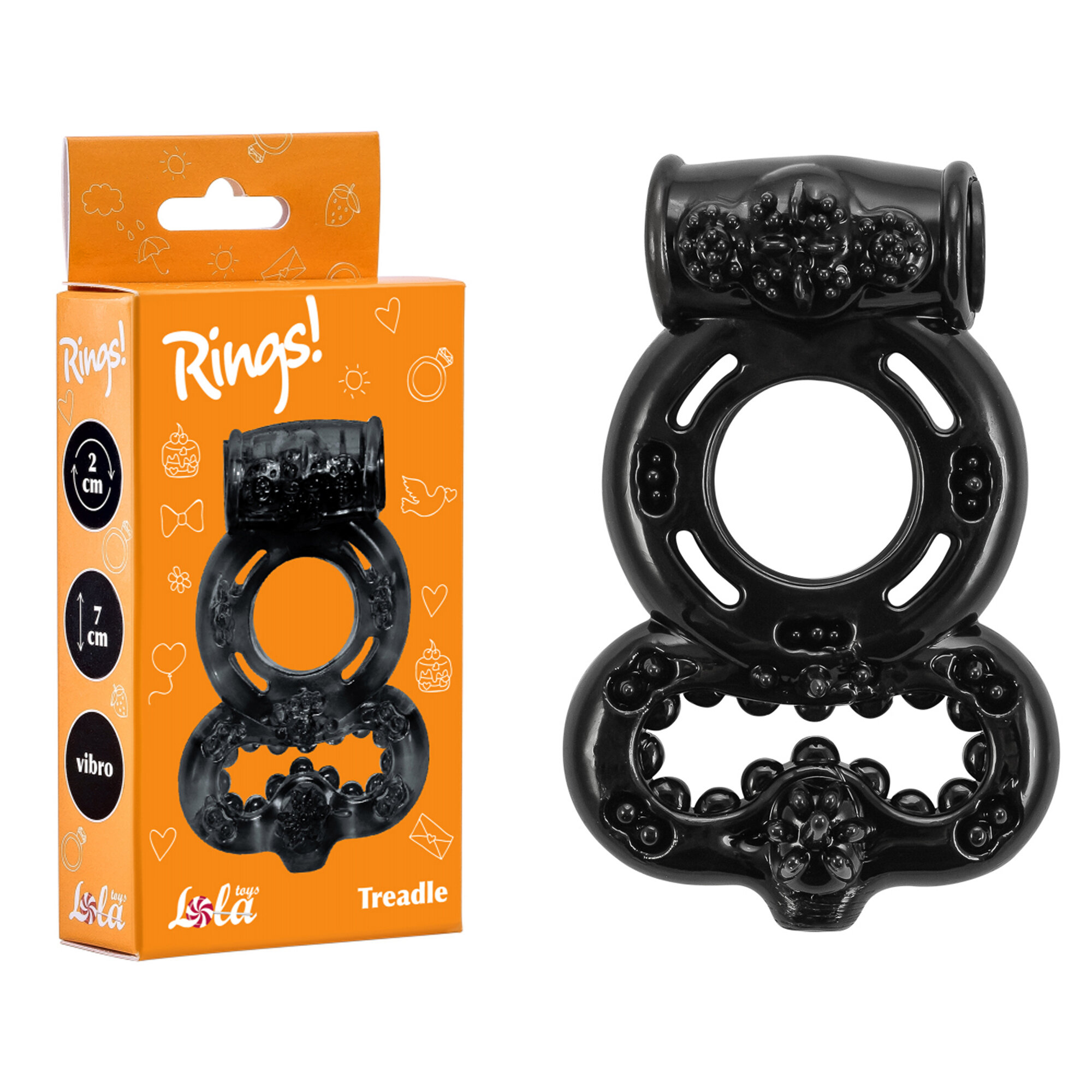 Lola Games Rings! Эрекционное кольцо Rings Treadle, черное, 7 см