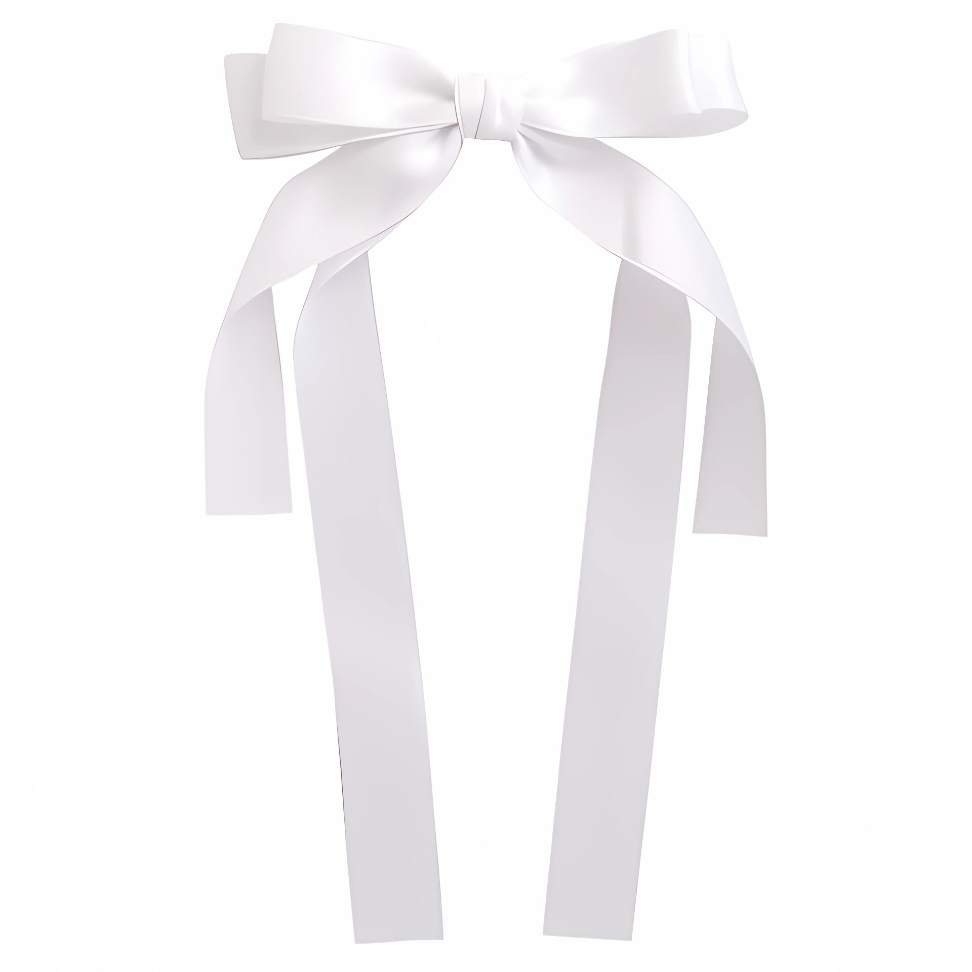 Заколка для волос зажим с бантиком, с длинными хвостиками, белый, MONTE VITA, 457113