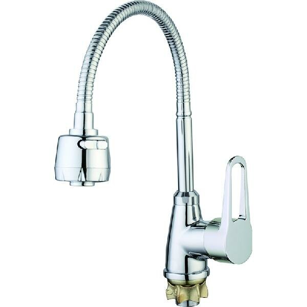 Смеситель для кухни (мойки) G.LAUF ZOP4-E045 (D35; на латунной гайке, боковая ручка, гибкий излив)