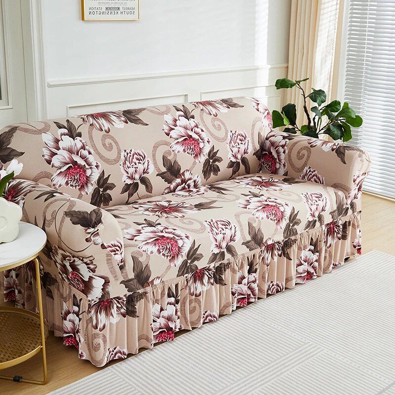 Чехол для дивана с цветочным принтом 1pc Single set, Color 06