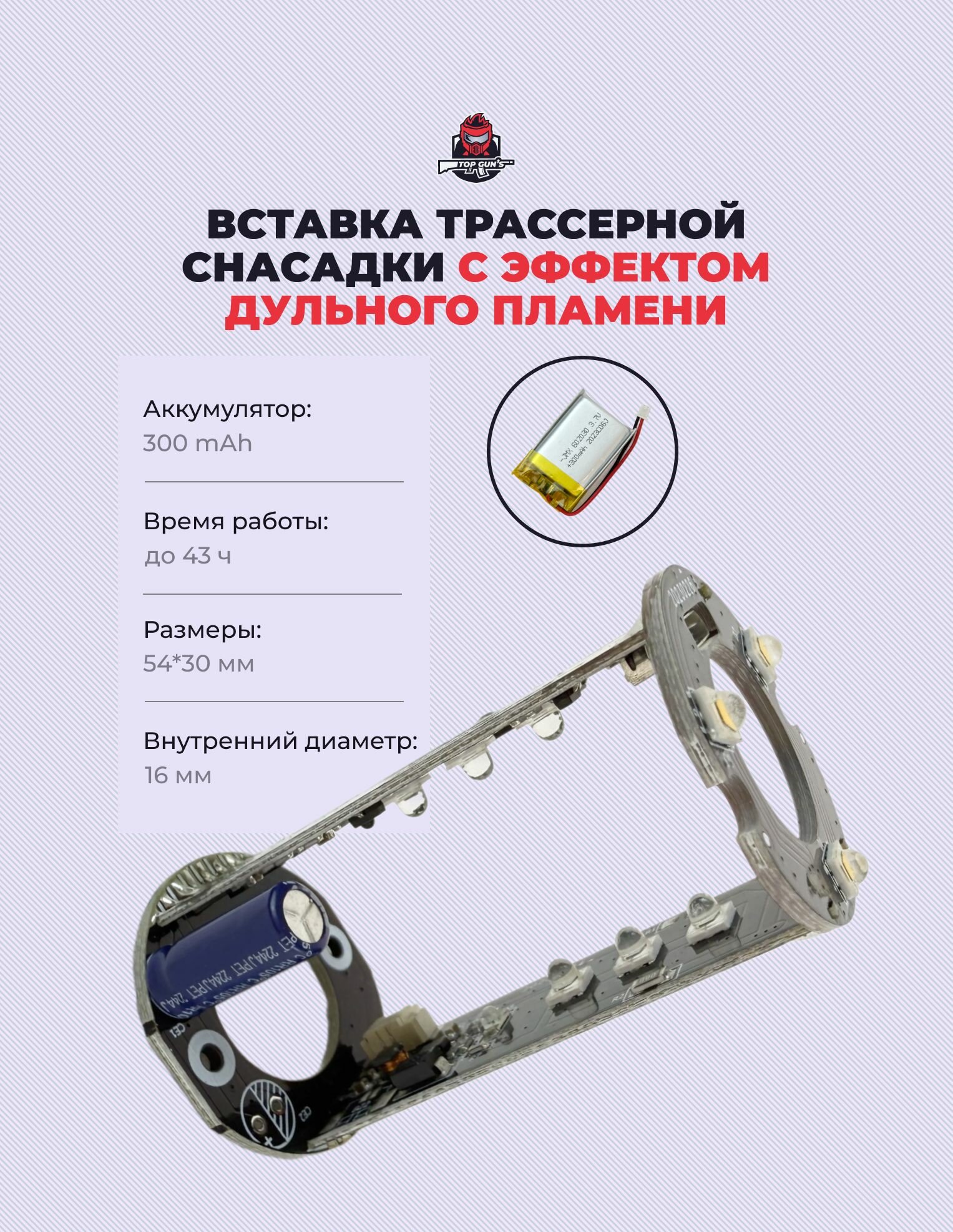 Вставка трассерной насадки Spitfire Tracer для страйкбола и гидробола