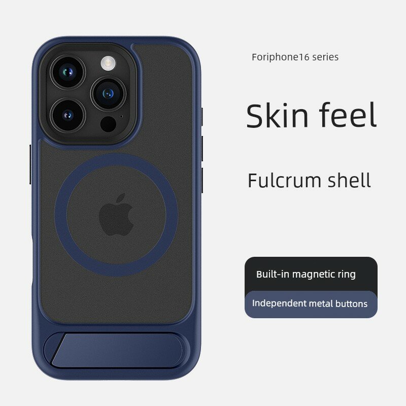 Чехол для iPhone 16 Plus с горизонтальной подставкой и магнитной поддержкой MagSafe, матовая противоударная защита в