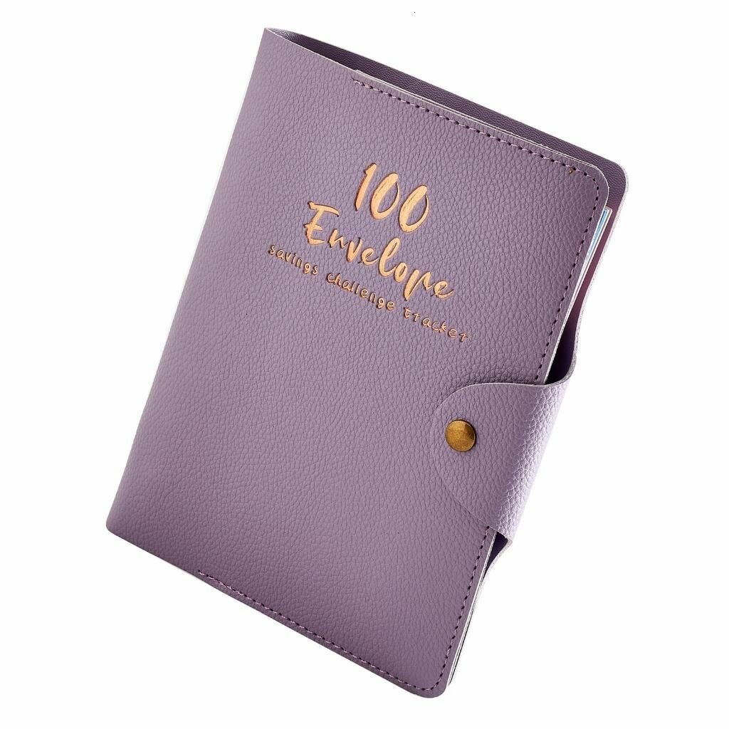 1 Задача бюджетной экономии денег формата А6, записная книжка с отрывными листами, 100-дневная задача экономии денег, Сберегательный блокнот в конверте-фиолетовый