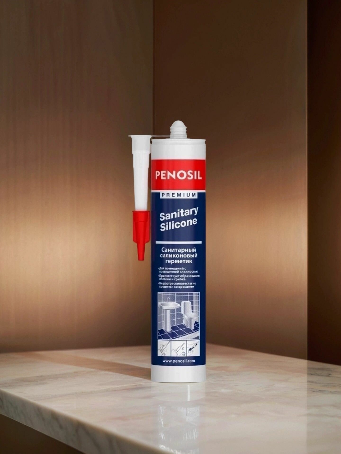 Герметик Penosil "H4182", санитарный, силикон, белый, 280 мл