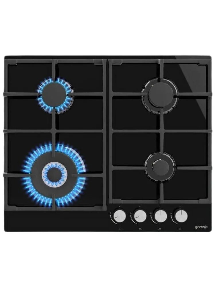 Варочная панель Gorenje GTW641AKB, газовая, закаленное стекло, цвет черный