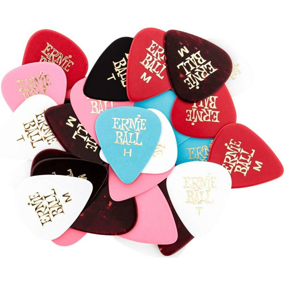 Медиатор Ernie Ball 9201, целлюлоза, толщина Medium (0.72), цвет в ассортименте