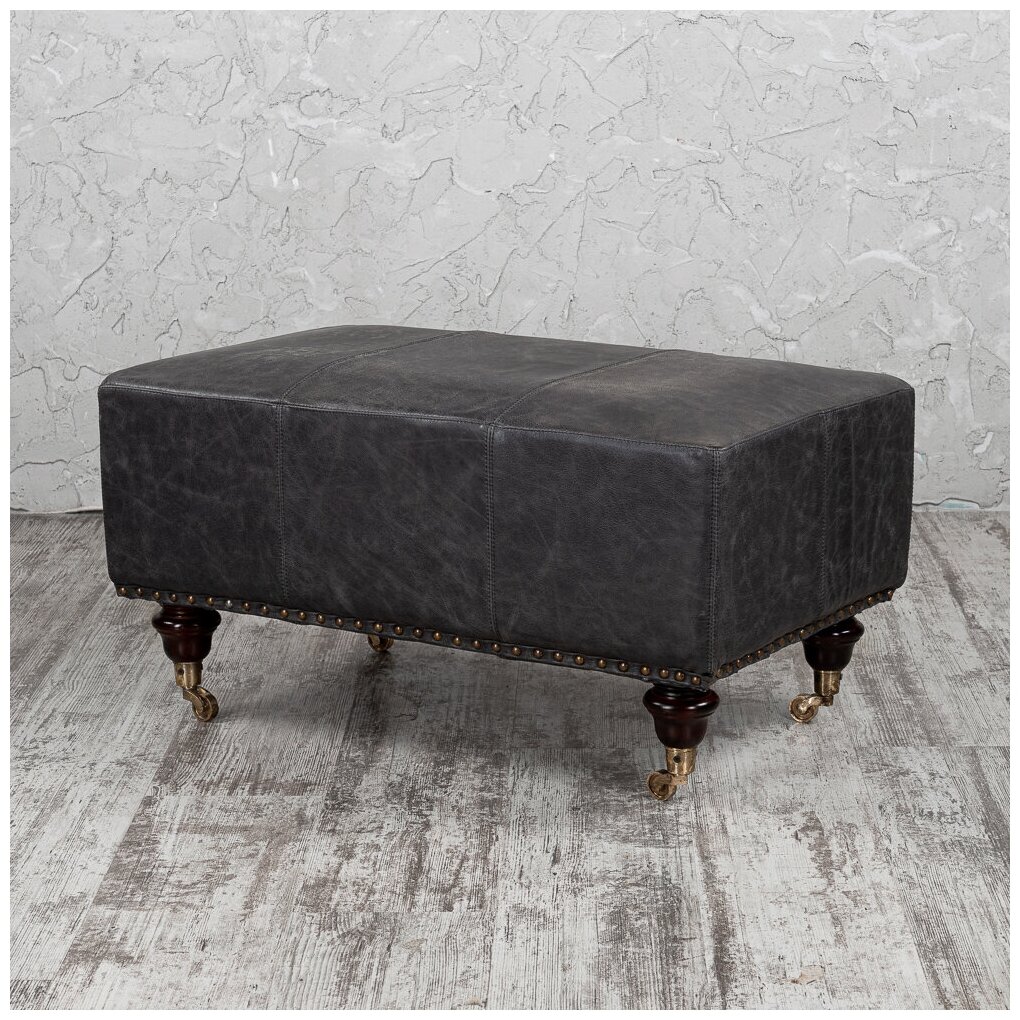 Пуф, натуральная кожа буйвола, "Аристократ", Decor of Today, 80*50*41 (габариты)