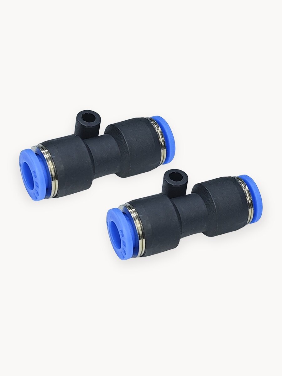 Фитинг прямой пневматический быстросъемный PUC 6 мм, Пневмофитинг NBPT, Набор 2шт