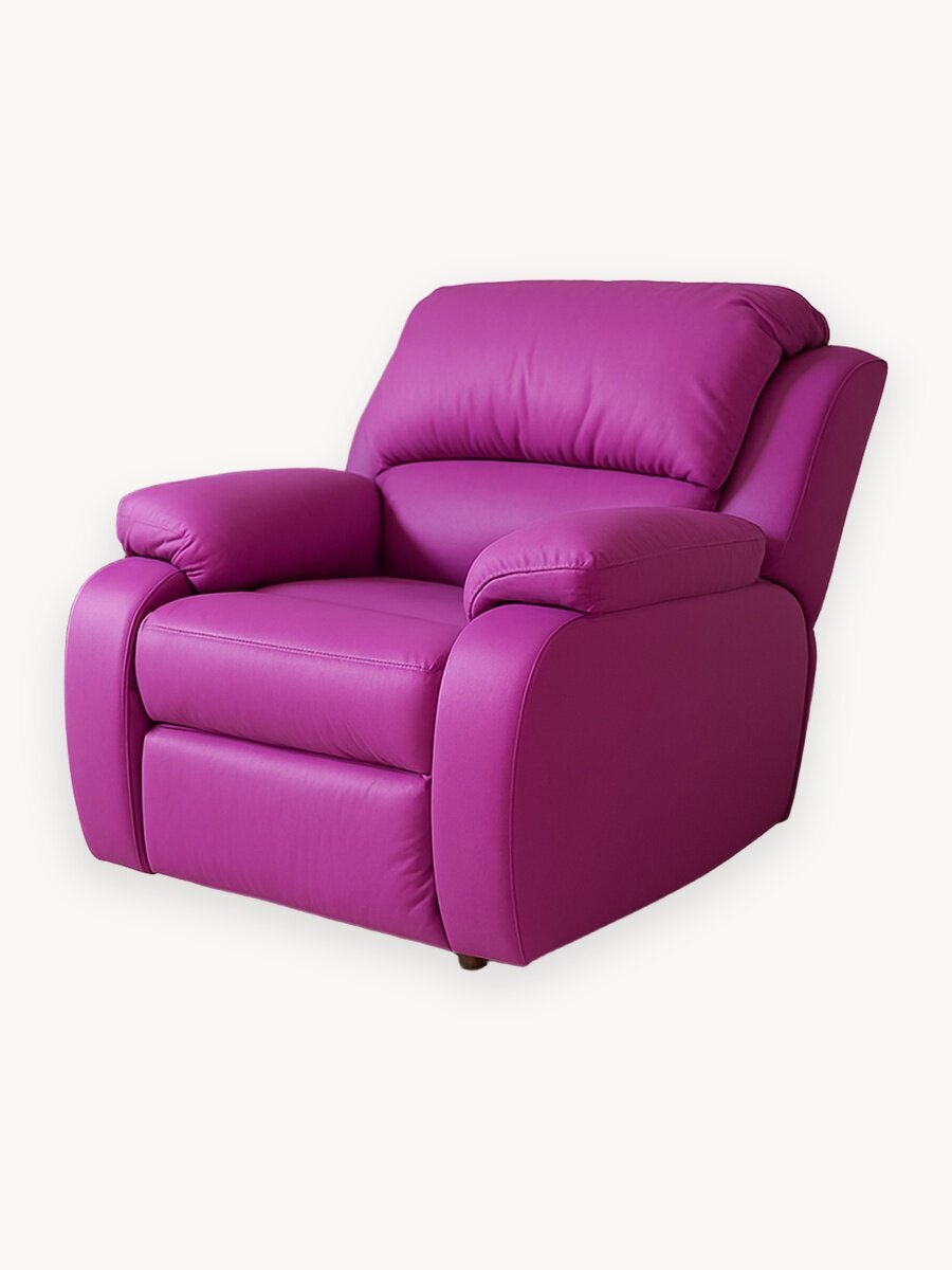 Кресло Реклайнер, с механическим управлением, фиолетовое, экокожа
