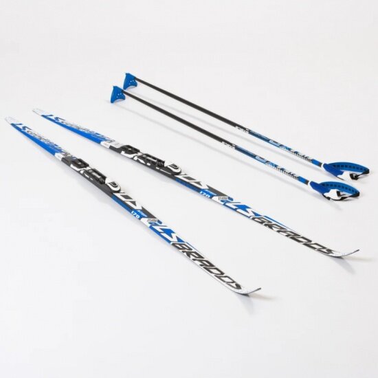 Лыжный комплект Stc с креплением NNN (Rottefella) с палками 175 STEP Brados LS Blue