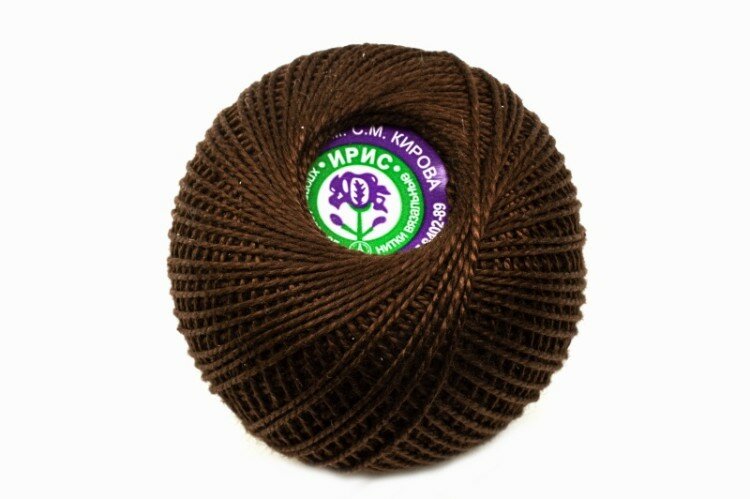 Нитки Ирис цвет 5710 коричнево-бордовый, 150м/25г, хлопок 100%, 1шт