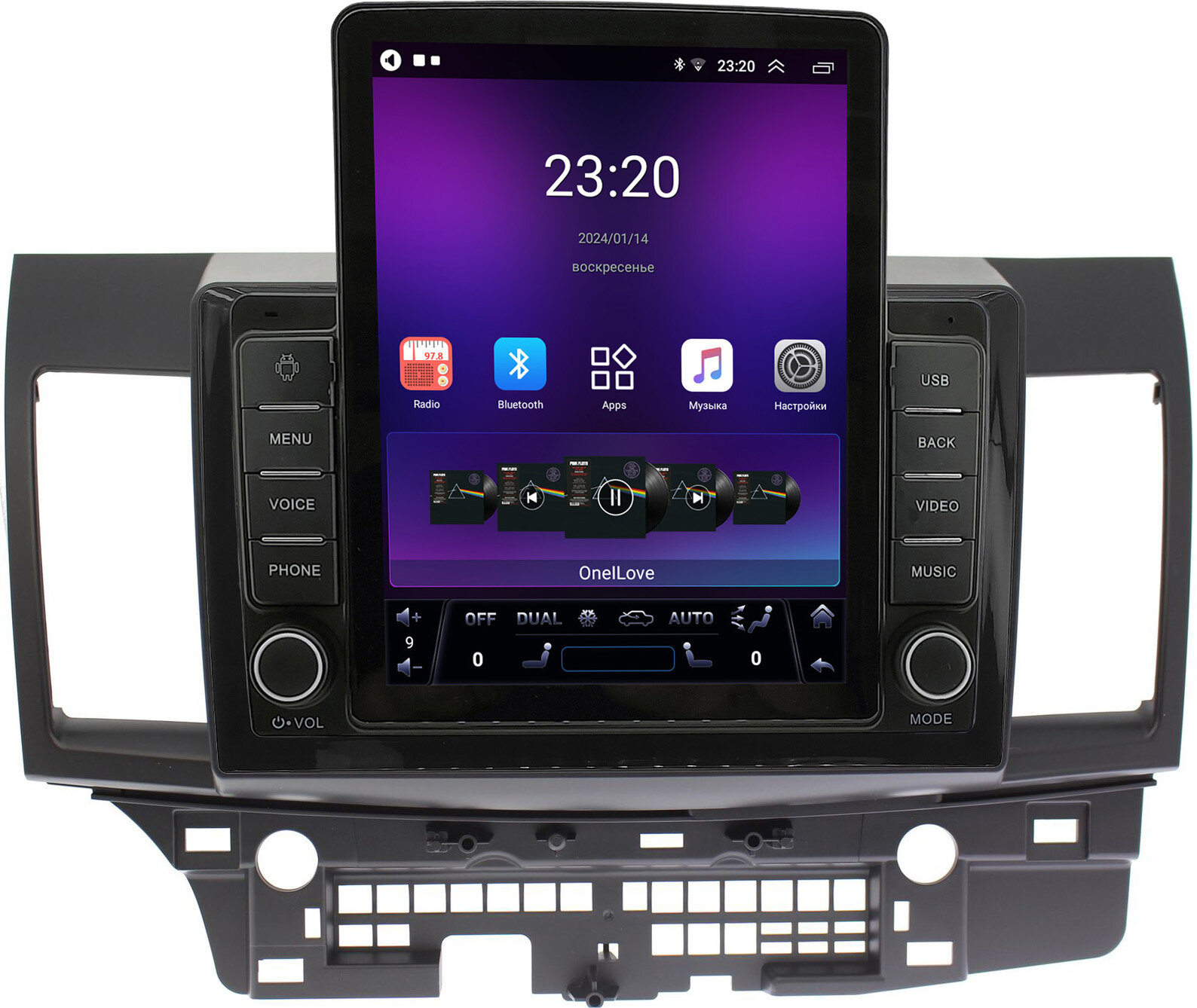 Штатная магнитола Mitsubishi Lancer 10 2007-2017 (авто с Rockford) Canbox GTR095-1047 Android 10 (QLed, 4/64, DSP, CarPlay)