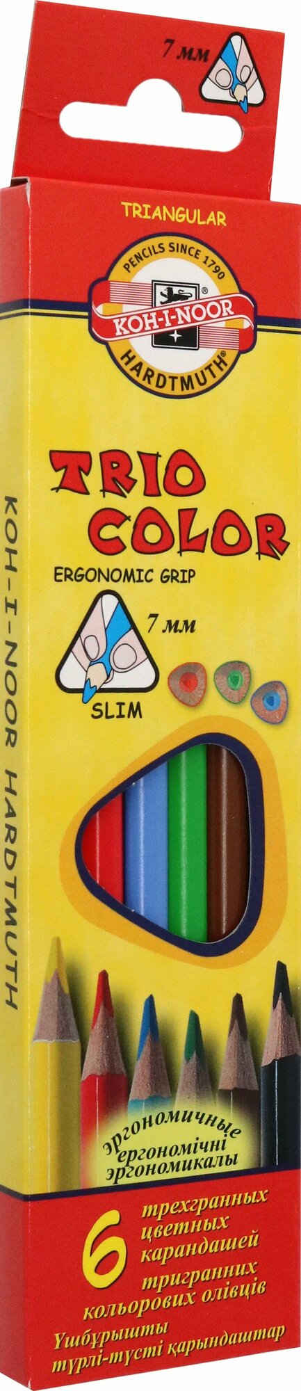 Карандаши цветные Triocolor, 6 цветов