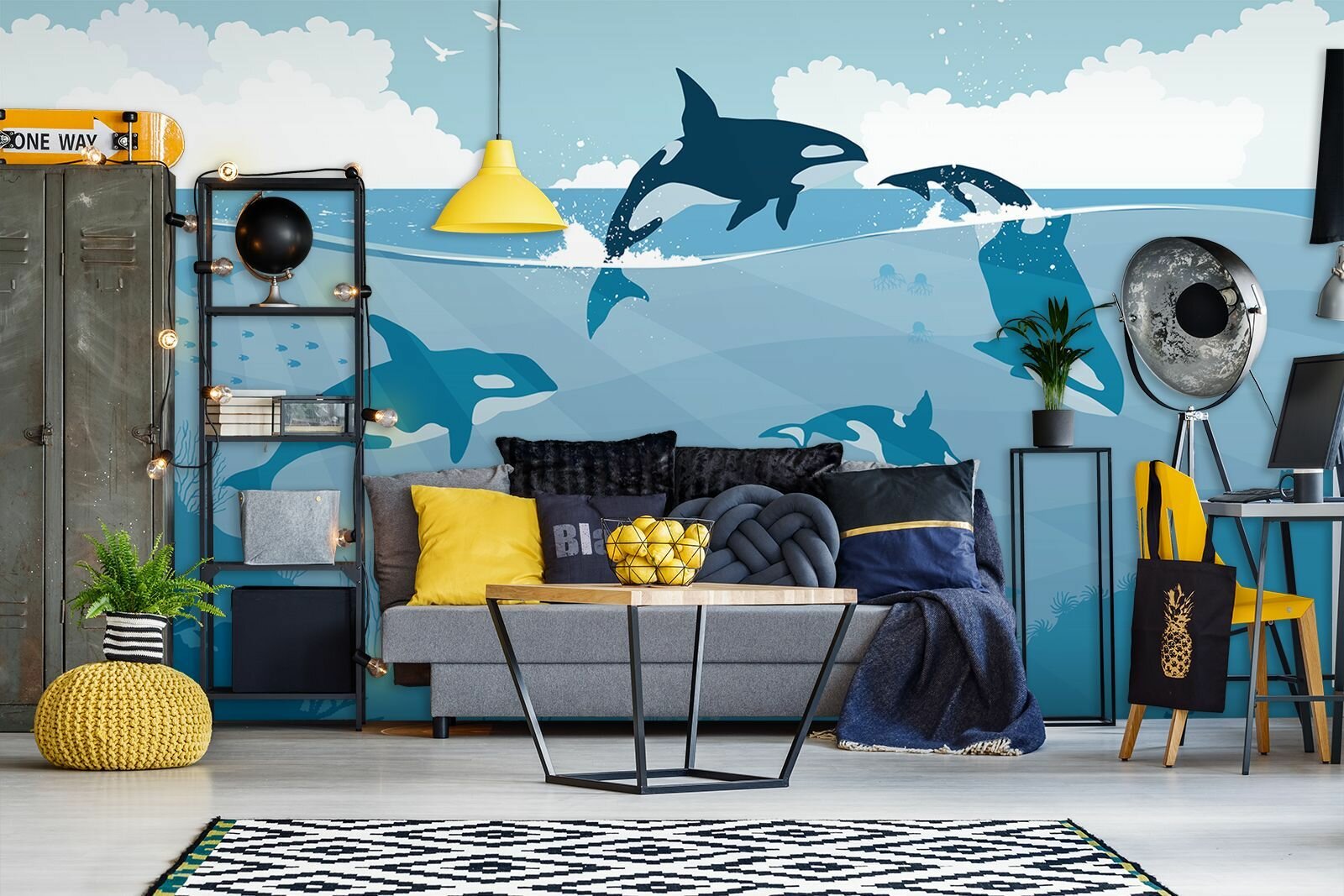 Фотообои на стену флизелиновые 3d детские Luxury Walls AM10605 Киты 500x270