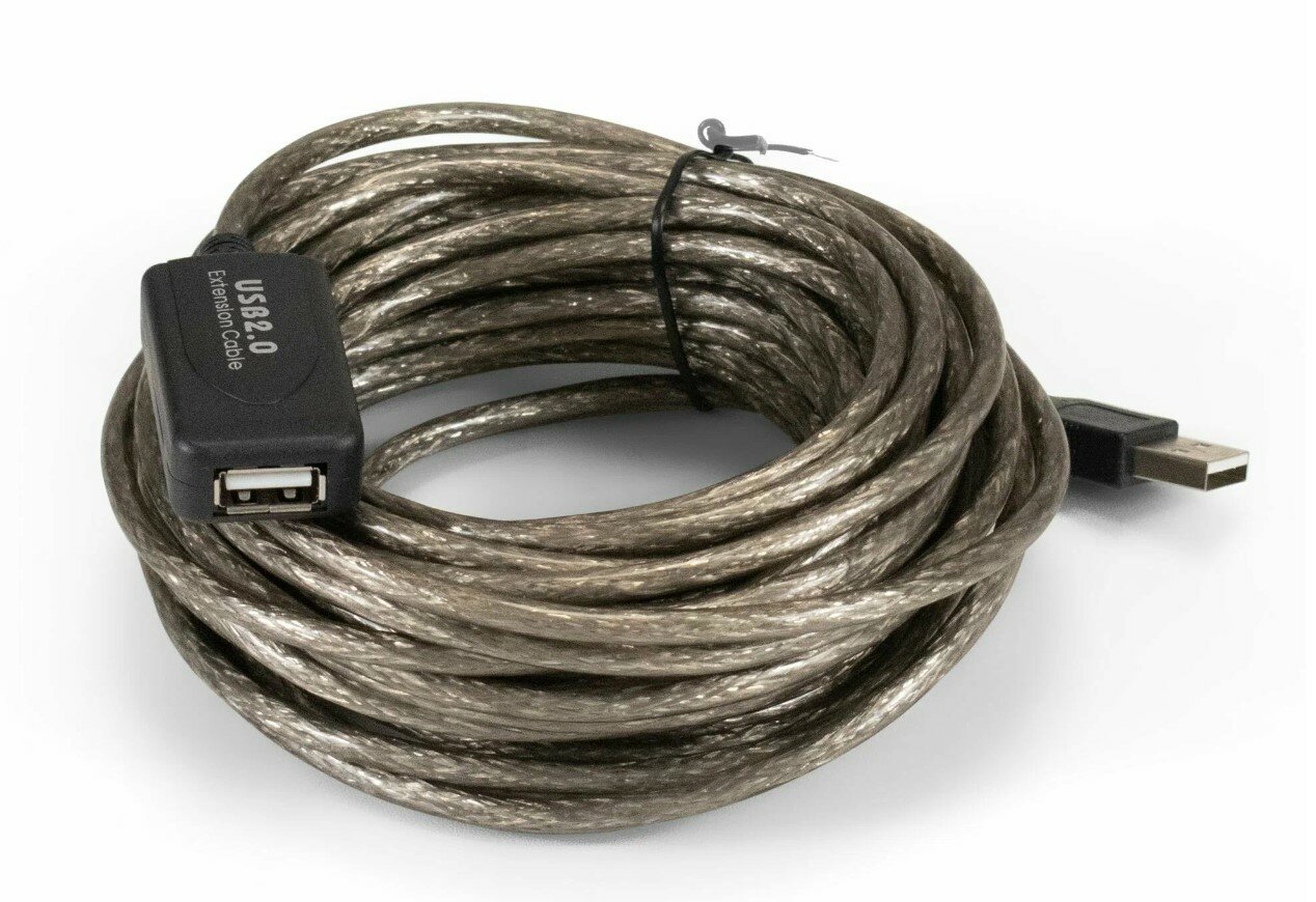 Кабель удлинительный ExeGate EX-UAE-AMAF-25.0, USB 2.0 A (M) - A (F), 25м, EX294769RUS