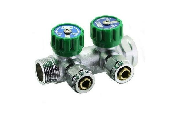 TIM Коллектор регулируемый под Евроконус 1"х3/4" ВР-НР (евроконус) - 2 выхода ZSc.401.0602NE