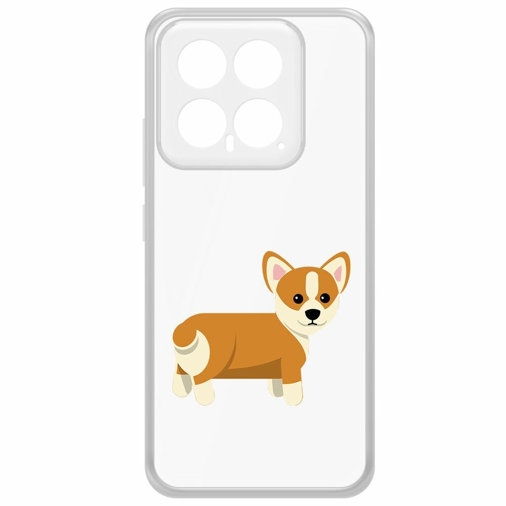 Чехол-накладка Krutoff Clear Case Рисованный корги вид 1 для Xiaomi 14