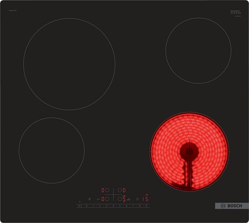 Встраиваемая электрическая панель BOSCH PKE611FP2E Serie 6, официальная гарантия