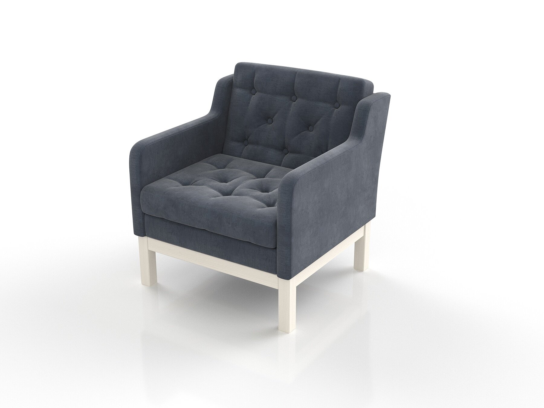 Кресло Arsko Айверс, беленый дуб-серое, велюр мягкое, для дома, для гостиной, для отдыха дома, на балкон, скандинавский лофт