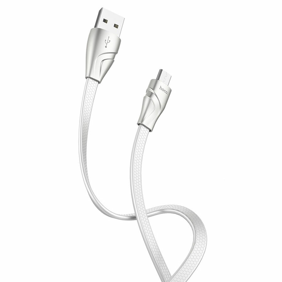 Кабель USB HOCO U57 Twisting USB - MicroUSB, 2.4А, 1.2 м, белый