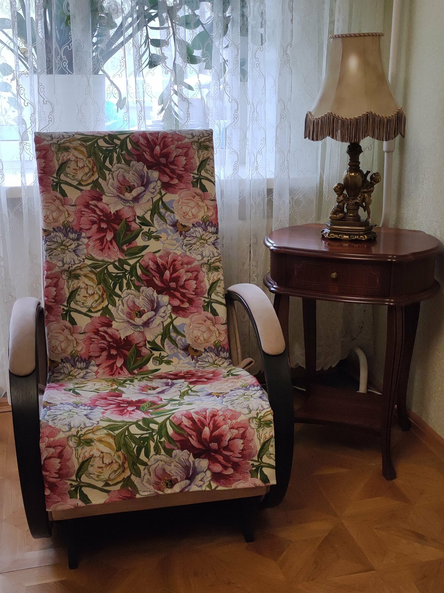 Дивандек - Накидка на кресло "Пионы" 80 х 200 см + Подарок