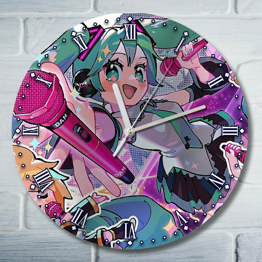 Настенные часы УФ "аниме мику хацунэ (вокалоид, синаморолл, девушка) - 10310"