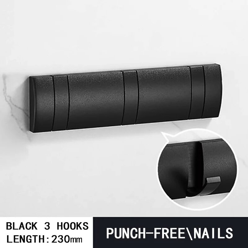 Крючки для халатов WJNMONE, алюминиевые, черные золотые, 1-8 штук Черный, BLACK 3