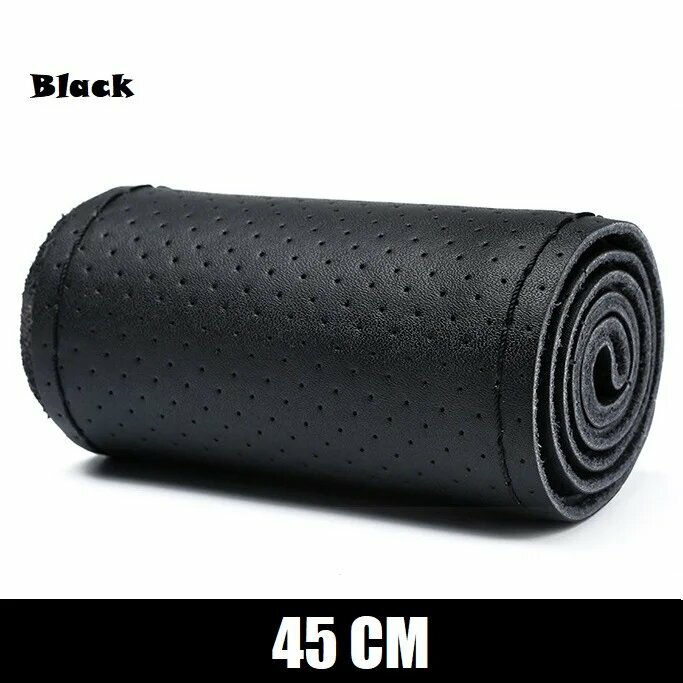 Оплетка на руль автомобиля, кожаная Нескользящая оплетка для руля грузовика, 42 см, 45 см, 47 см, 50 см