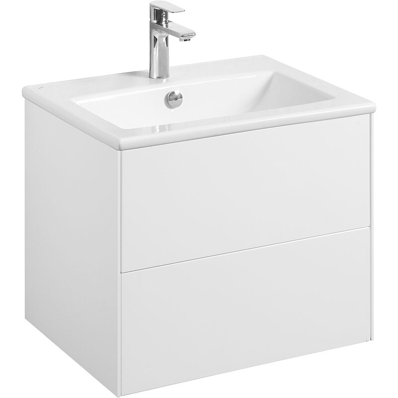 Тумба с раковиной Акватон Сохо 60 белая глянцевая