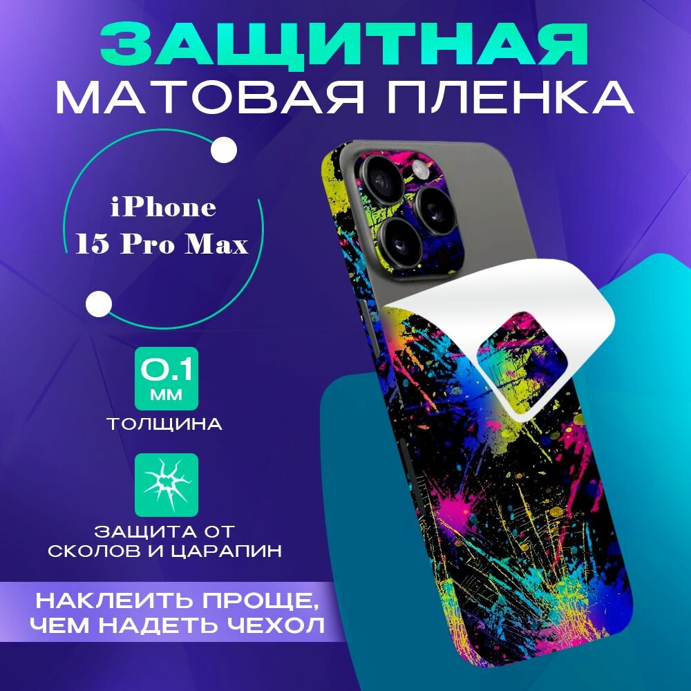 Бронепленка для задней панели iPhone 15 Pro Max