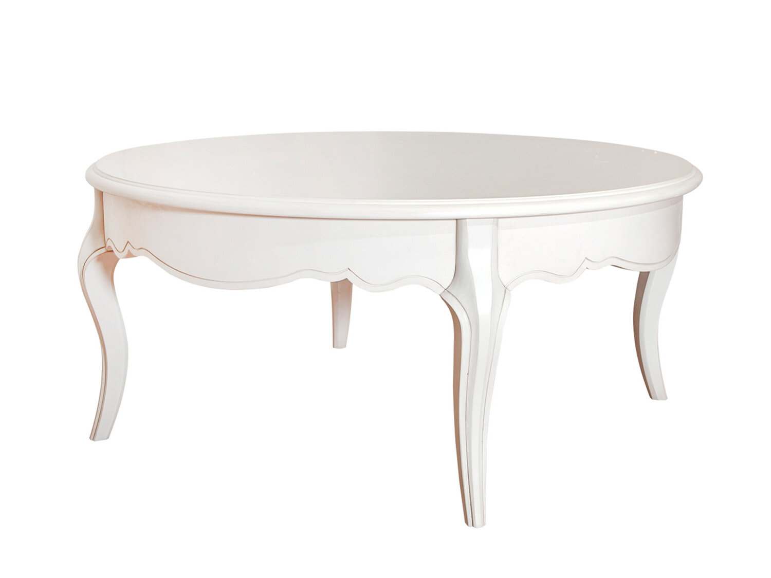 Круглый журнальный столик из дерева в стиле неоклассики