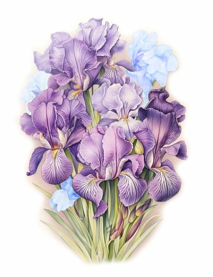 Букет Ирисов, Набор для вышивания крестом, счетный крест