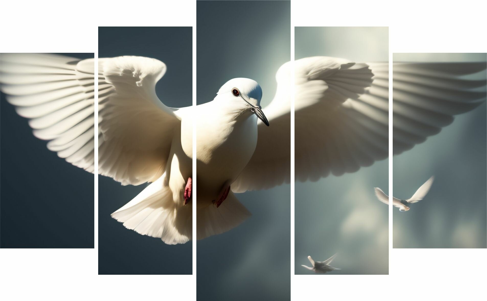 Модульная картина "Полёт Голубя" 80х140см