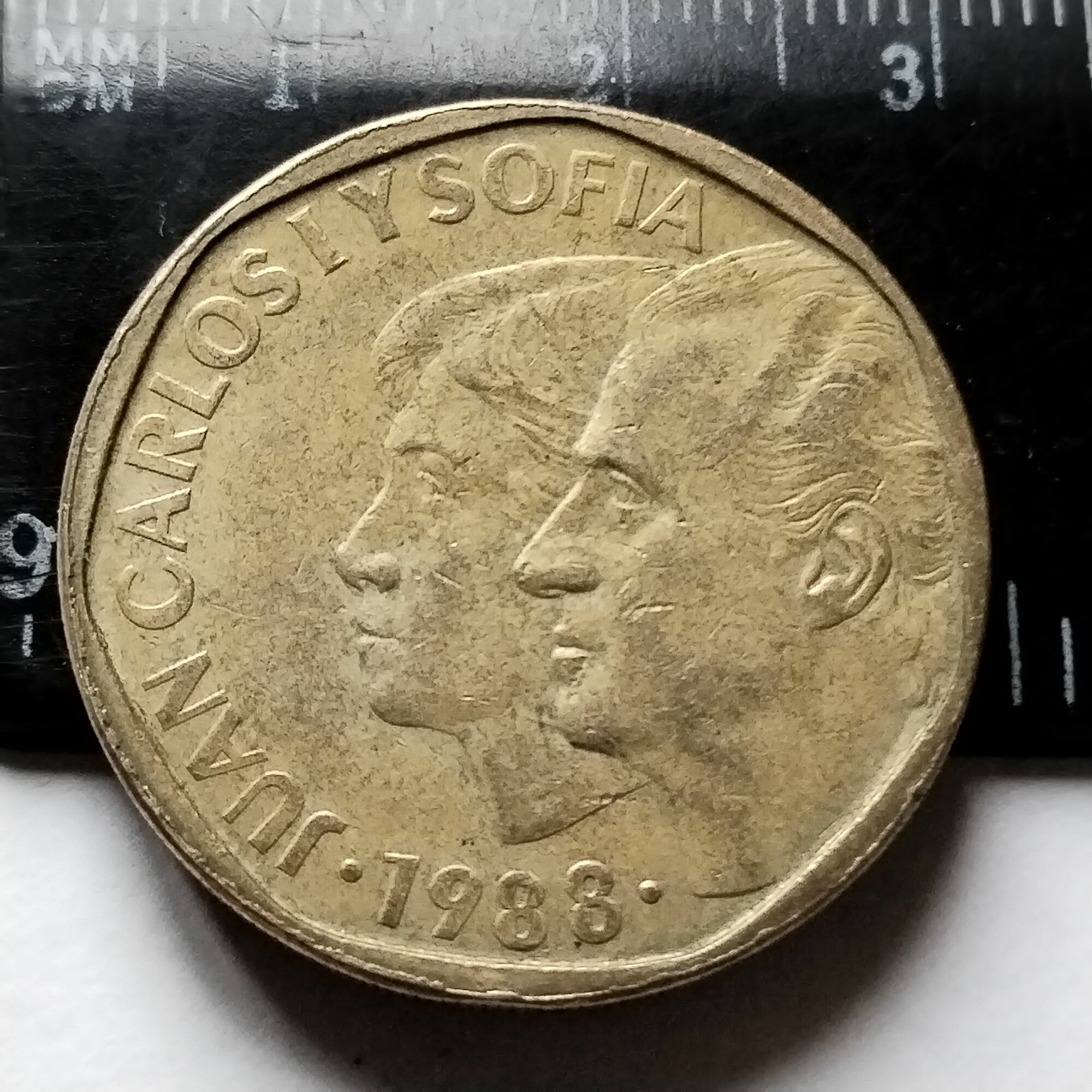 Испания 500 песет 1988. Король Хуан Карлос. Нечастая монета. XF