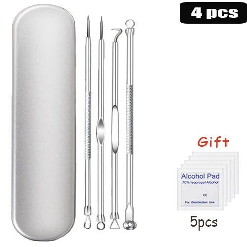 Пинцет для удаления черных точек, иглы для комедонов, экстрактор прыщей, инструмент для удаления угрей, очиститель, инструмент для ухода за кожей лица