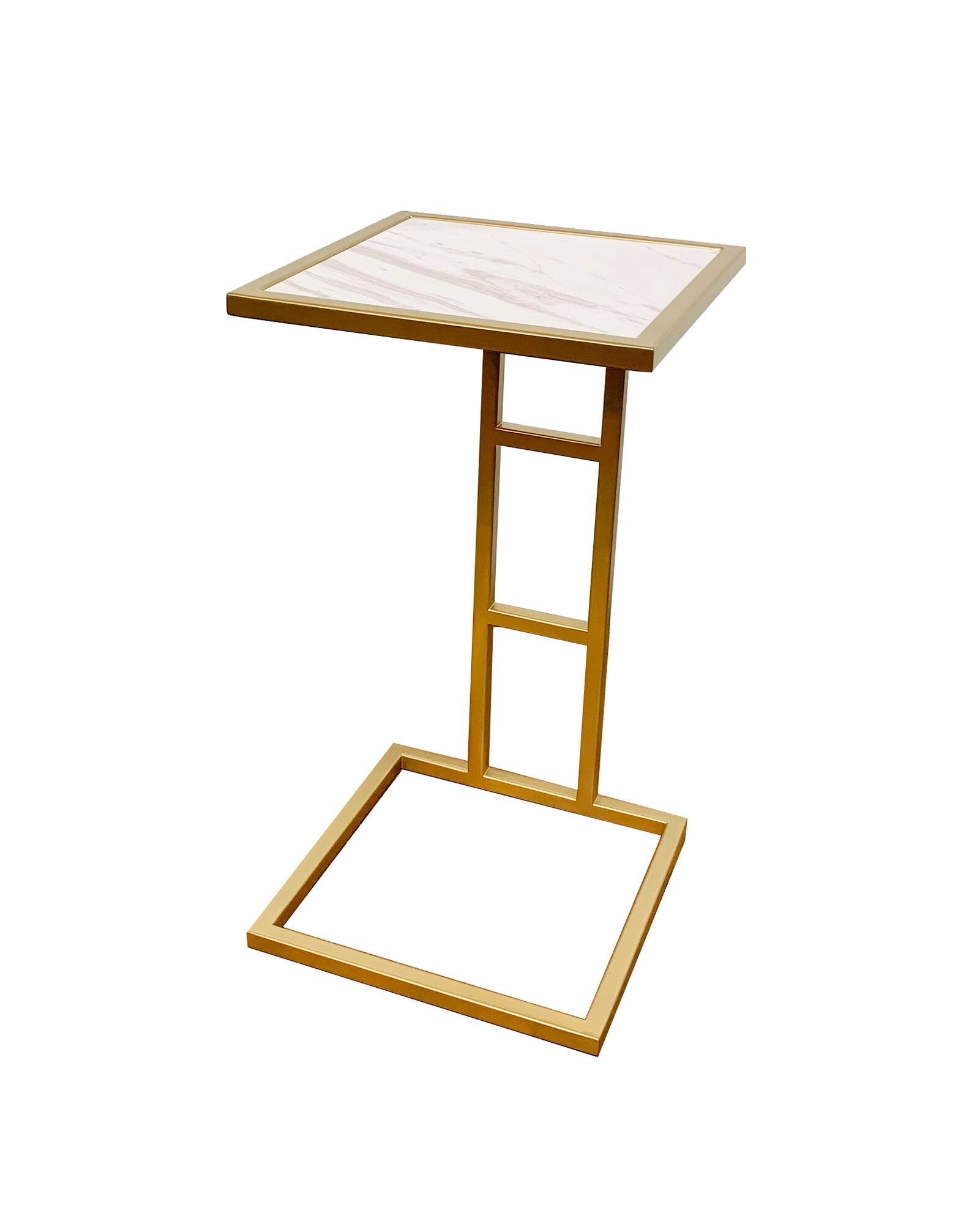 Прикроватный столик “Прима” со столешницей светлого мрамора 35*35*75