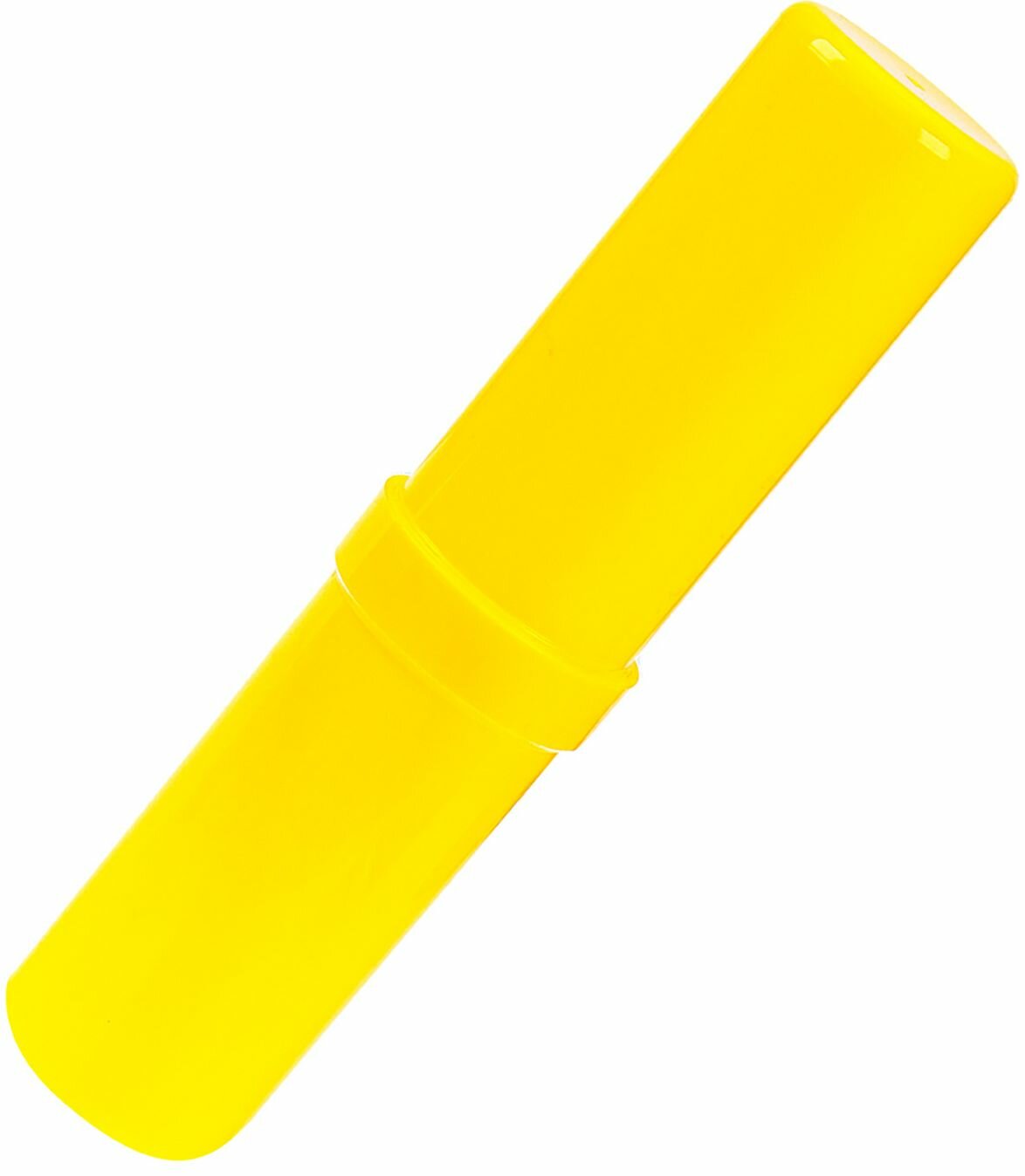 Пенал-тубус пластиковый Calligrata, школьный чехол без наполнения, органайзер-футляр для карандашей и ручек, 40 х 215 мм, желтый