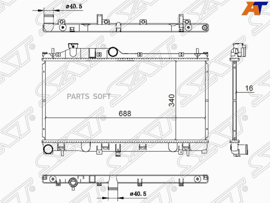 Радиатор Subaru Forester 12-19 SAT SB0005-SJ | цена за 1 шт