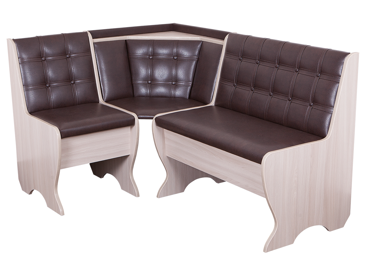 Кухонный уголок "Аленка-17" в цвете ясень шимо светлый, обивка из экокожи "221"