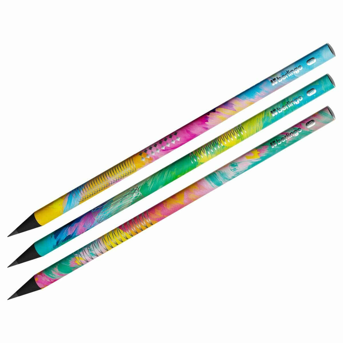 72 шт. Карандаш ч/г Berlingo "Collision XS" HB, черное дерево, круглый, заточен, ассорти