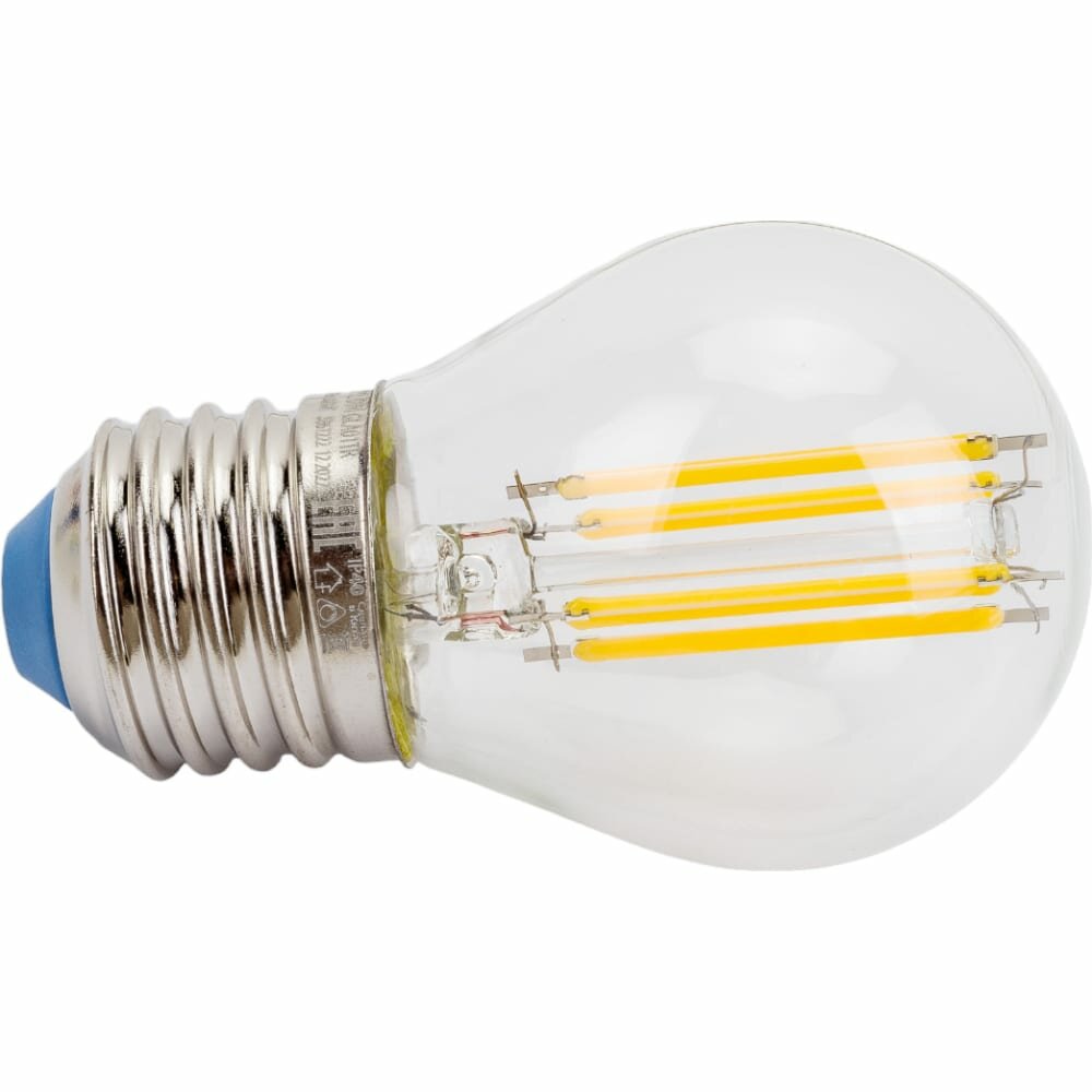 Светодиодная лампа Uniel LED-G45-5W/WW/E27/CL/DIM GLA01TR диммируемая. UL-00002868