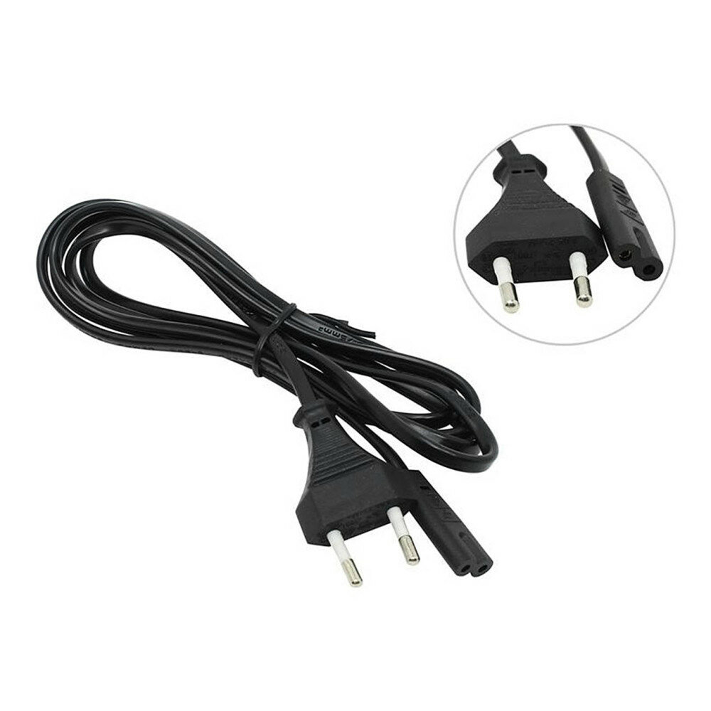 Кабель сетевой для блоков питания двухпиновый 1.2м (0,75mm) черный