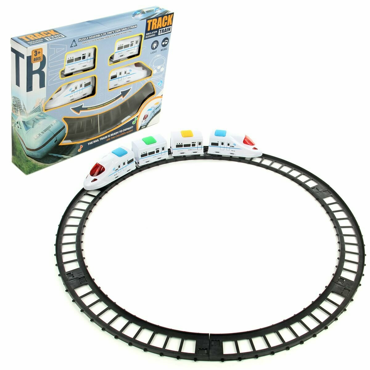 Железная дорога со светом и звуком, с поездом, рельсы, Veld Co