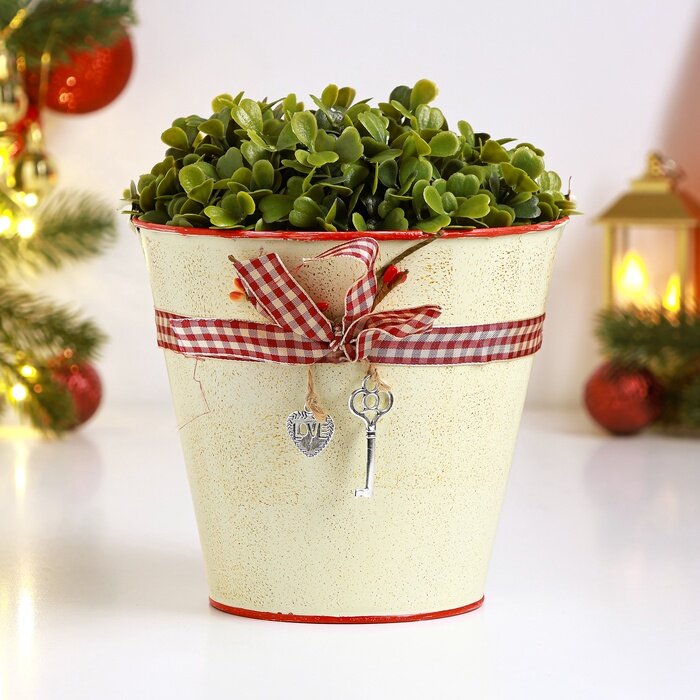 Кашпо «Ведерко Рустад», 15×15×14 см, бежевое