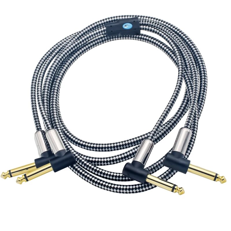 Аудиокабель, двойной разъем TS 1/4 дюйма, разъем TS для усилителя, микшера, консоли, электронных органов, гитары, угол 6,3–6,3, кабель 1 м, 2 м, 3 м, 5 м