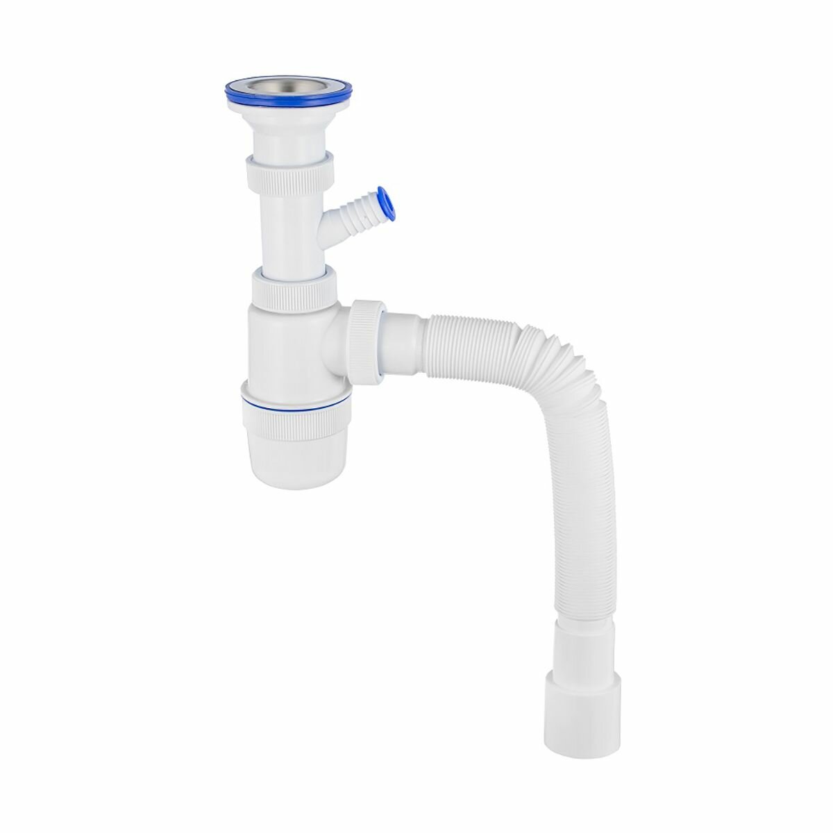 Сифон VIRPlast Элит, 1 1/2" x 40 мм, с отводом, гофротруба 800 мм, 40 x 40/50 мм