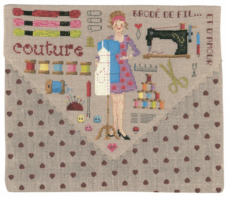 Набор для вышивания Le Bonheur des Dames #9061 Конверт "Couture" (Кутюр), Счетный крест, 26 х 22 см