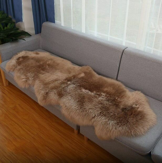 Шкура овечья натуральная, шкура на пол, коврик, накидка на диван,70*200cm